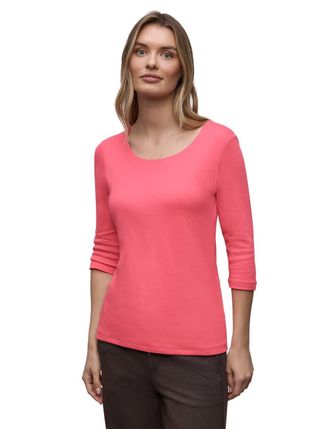 Street One Basic T-Shirt mit 3/4 Arm Striking Coral 46