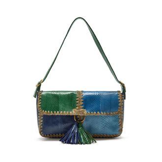 Maliparmi Maliparmi, Femme, Sacs, Bleu, Taille: ONE Size Patchwork Thread Baguette Bag