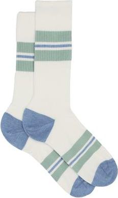 Au Printemps Paris Chaussettes hautes ray&eacute;es en coton m&eacute;lang&eacute;