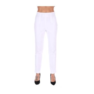 Liu Jo Wei&szlig;e Slim Fit Hose mit Seitlichem Rei&szlig;verschluss - - Trousers - Damen - Wei&szlig; - L