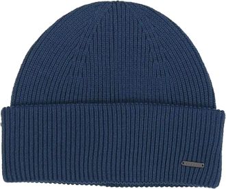 Bugatti Beanie | Signature-Flag | OneSize | Unifarben | Mit Wollanteil Denim