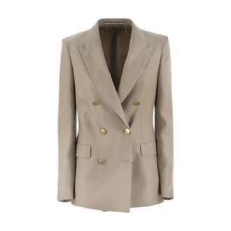 Tagliatore Femme, Vestes, Beige, Taille: 36 FR Veste crois&eacute;e Paris en lin