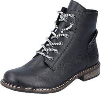 Rieker Femme 71230 Bottes à Lacets, Noir, 38 EU