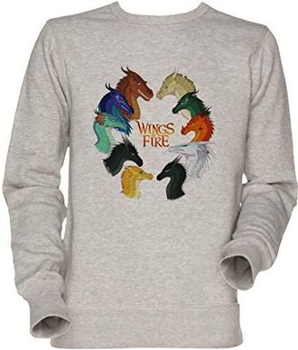 Vendax Vendax Wings of Fire - All Together Unisexe Homme Femme Sweat-Shirt Jersey Gris Mens Womens Jumper Sweatshirt Grey