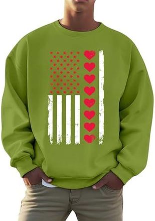 Generic 2026 Sweat-shirt d&eacute;contract&eacute; &agrave; col rond pour homme et femme Motif lettres imprim&eacute;es, Vert, L