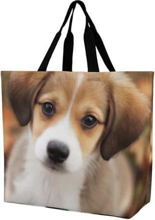 Generic Chien Mignon() Sac Fourre Tout D&eacute;contract&eacute; Sacs De Courses R&eacute;utilisable Sac A Main Femmes Pour Gym Quotidienne Universit&eacute;