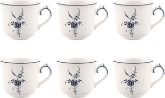 Villeroy & Boch Vieux Luxembourg 6er Set Espressotasse 130ml weiß blau Porzellan
