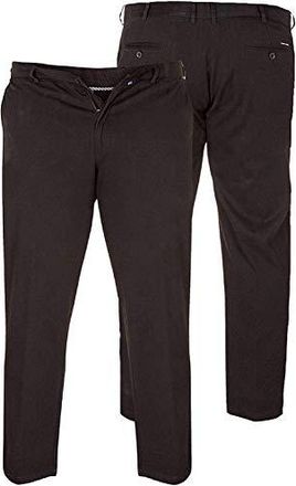 Duke London D555 Grande Taille pour Hommes Extensible Pantalon Chino avec Extenda Taille - Noir, 50w/33l