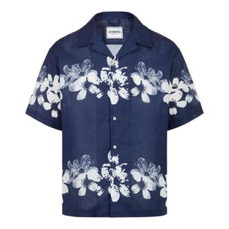 Iceberg Homme, Chemises, Bleu, Taille: XL Chemise D&eacute;contract&eacute;e en Lin et Coton