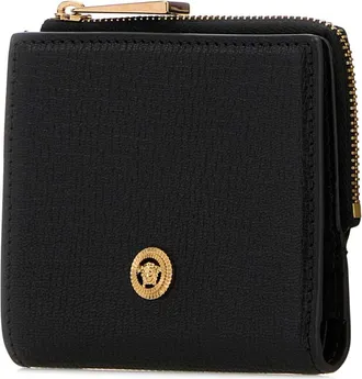 Versace Mens Black Leather Wallet Blackversacegold Portafogli