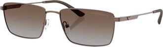 Emporio Armani Homme, Accessoires, Brun, Taille: 57 MM Lunettes de soleil rectangulaires