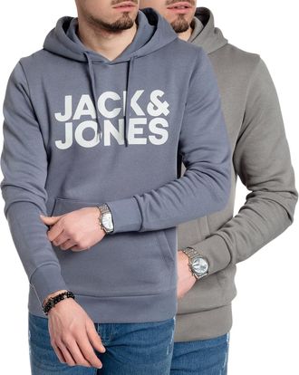 Jack & Jones Male Kapuzenpullover Logo Kapuzenpullover (Doppelpack Hood 17 (840 ChinaW/840 SedonaW, XXL))