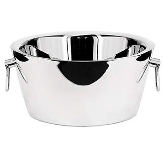 Edzard Seau &agrave; Champagne Ontario, en Acier Inoxydable, &agrave; Double paroi, &Oslash; 38 cm, Hauteur 18 cm, Refroidisseur de Bouteille Parfait, Refroidisseur &agrave; vin, Refroi