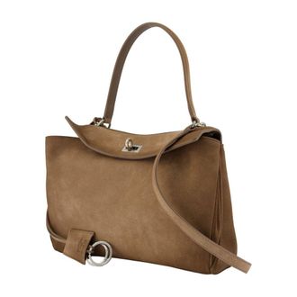Balenciaga Womens Rodeo Crossbody Bag Brown Calfskin