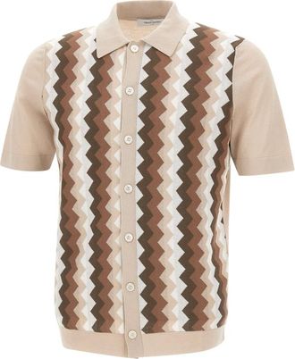 Gran Sasso Homme, Pulls, Beige, Taille: S Chemise en Tricot Jacquard