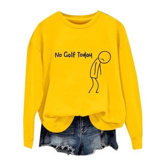 Generic Pull Femme Sweatshirt Lettres Imprim&eacute;es Manches Longues Col Rond Pull Sans Capuche Chemisier Tops Automne Hiver Femmes Lettres Imprim&eacute; D&eacute;contract&eacute; Hau