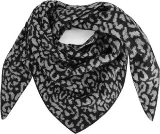 Glamexx24 &Eacute;charpe pour femme en forme de triangle - Plusieurs couleurs - Unisexe - &Eacute;charpe dhiver d&eacute;t&eacute; XXL - Motif tendance - Tr&egrave;s douce, L&eacute;opard noir, 120 cm x