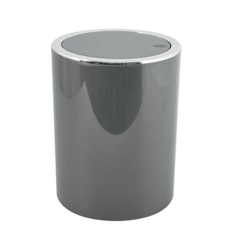 MSV Bad Serie Aspen Design Kosmetikeimer Bad Treteimer Schwingdeckeleimer Abfallbeh&auml;lter mit Schwingdeckel 6 Liter (&Oslash;xH): ca. 18,5 x 26 cm Grau