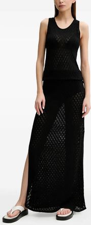 Melissa Odabash robe longue en maille ajourée - Noir