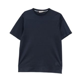 Canali Basic T-Shirt mit kurzen &Auml;rmeln - - Tops - Herren - Blau - XL