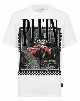 Philipp Plein Rundhals-T-Shirt, kurz&auml;rmelig - Wei&szlig;