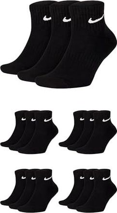 Nike Nike SX7677 Lot de 6 &agrave; 18 paires de chaussettes de sport courtes pour homme et femme Blanc/noir Taille 34 36 38 40 42 44 46 48 50, Taille : 34-38, Cou