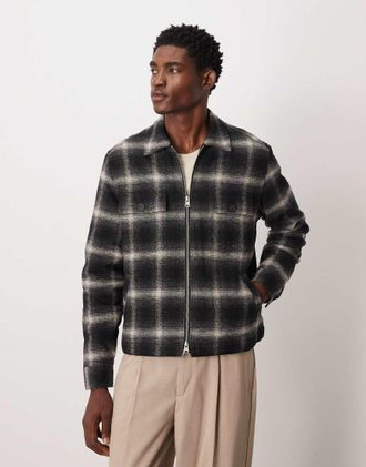 AllSaints Sherpa - Jacke in Schwarz mit Rei&szlig;verschluss