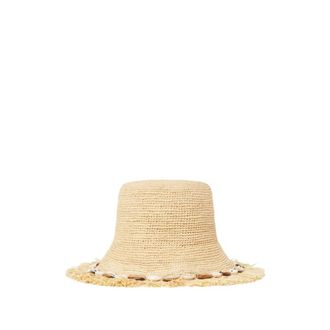 Alanui Sonnenhut aus Raffia mit Muscheln - - Accessories - Damen - Beige - M