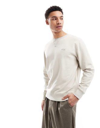 Superdry Essential - Sweatshirt in Steinbeige mit Rundhalsausschnitt und Logo-Neutral