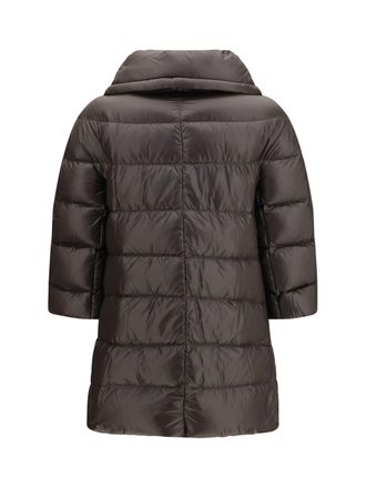 Herno Womens Midi Down Jacket Antracite Polyester Coat