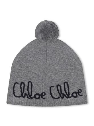 Chlo&eacute; C20675K_A46 Cotton-Wool Blend Winter Hat - Gray