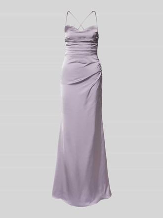 Mascara Abendkleid mit r&uuml;ckseitig &uuml;berkreuzten Spaghettitr&auml;gern