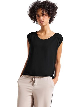 Street One Damen Jersey-Shirt mit Elastiksaum