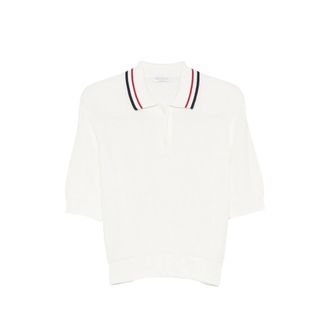 Brunello Cucinelli Striped-collar Polo Top