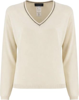 Fabiana Filippi Femme, Pulls, Jaune, Taille: 38 FR V-neck Tricots