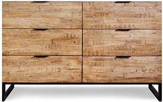 Menzzo Panara Kommode mit 6 Schubladen Helle Eiche