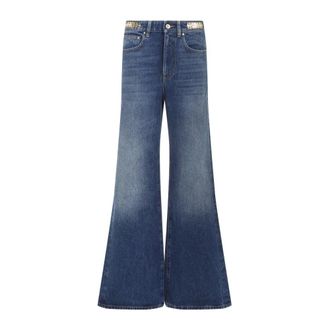 Paco Rabanne Femme, Jeans, Bleu, Taille: W27 Jean Baggy en Denim D&eacute;lav&eacute; Fonc&eacute;