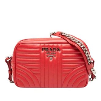 Prada Sac bandouli&egrave;re Diagramme Pre-owned - Femme - Pre-owned - Rouge - Taille: ONE Size