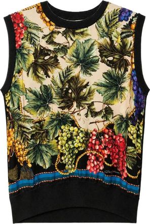 Dolce & Gabbana Femme, Pulls, Multicolore, Taille: 42 FR Pull sans manches avec imprim&eacute; nature