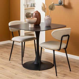 ebuy24 Ebuy24 - Lot de 2 chaises repas 43,5x53x78,5 cm en tissu beige