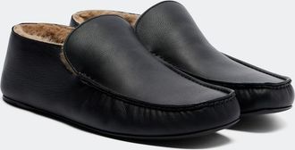 The Row Mocassins Leo en cuir et shearling
