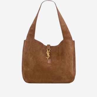 Saint Laurent Womens Shoulder Bag Bea 5 &Agrave; 7 Suede Beige