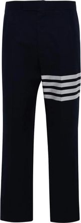 Thom Browne Homme, Pantalons, Bleu, Taille: L Pantalon en Coton Ray&eacute; avec Sangle Arri&egrave;re Ajustable