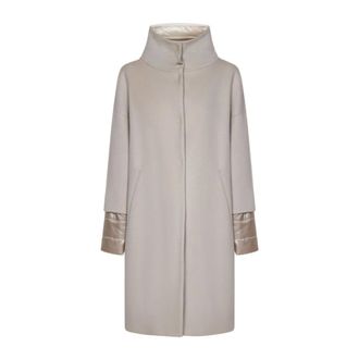 Herno Femme, Manteaux, Blanc, Taille: 42 FR Manteau dhiver beige &agrave; col montant
