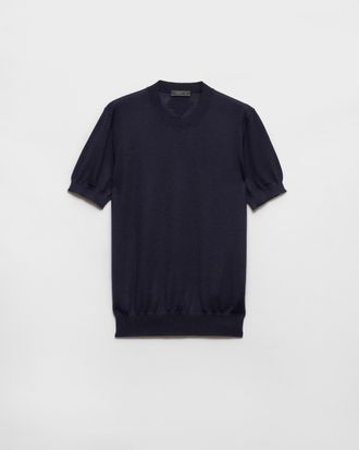 Prada Kurzärmliger Pullover aus Kaschmir und Seide