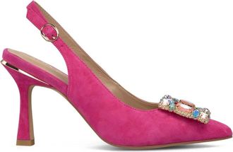 Alma En Pena Alma EN Pena, Femme, Chaussures, Rose, Taille: 41 EU Escarpin Slingback &agrave; boucle en strass multicolores