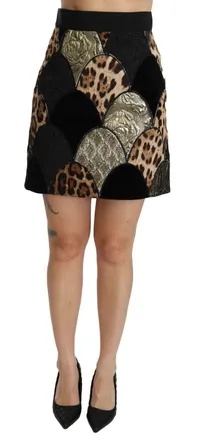 Dolce & Gabbana Leopard Print Skirt - Black
