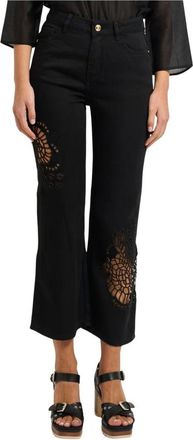 Gaud&igrave; Femme, Jeans, Noir, Taille: W25 Cropped Jeans