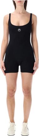 Marine Serre Femme, Combinaisons et Ensembles, Noir, Taille: 42 FR Short Catsuit Moon Logo