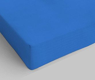 Italian Bed Linen Spannbettlaken Max Color, 100% Baumwolle, Royal, Doppelbett